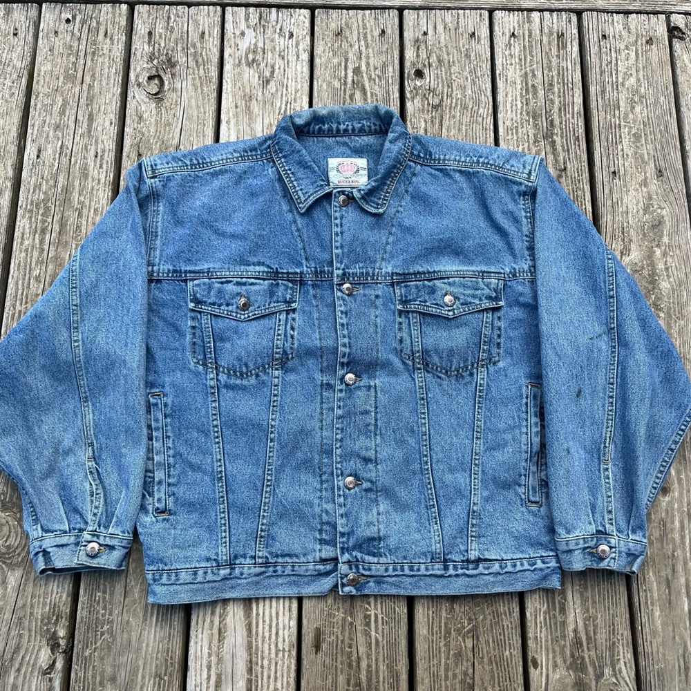 Vintage 90s Bugle Boy Denim Trucker Jacket Size Xl - Gem
